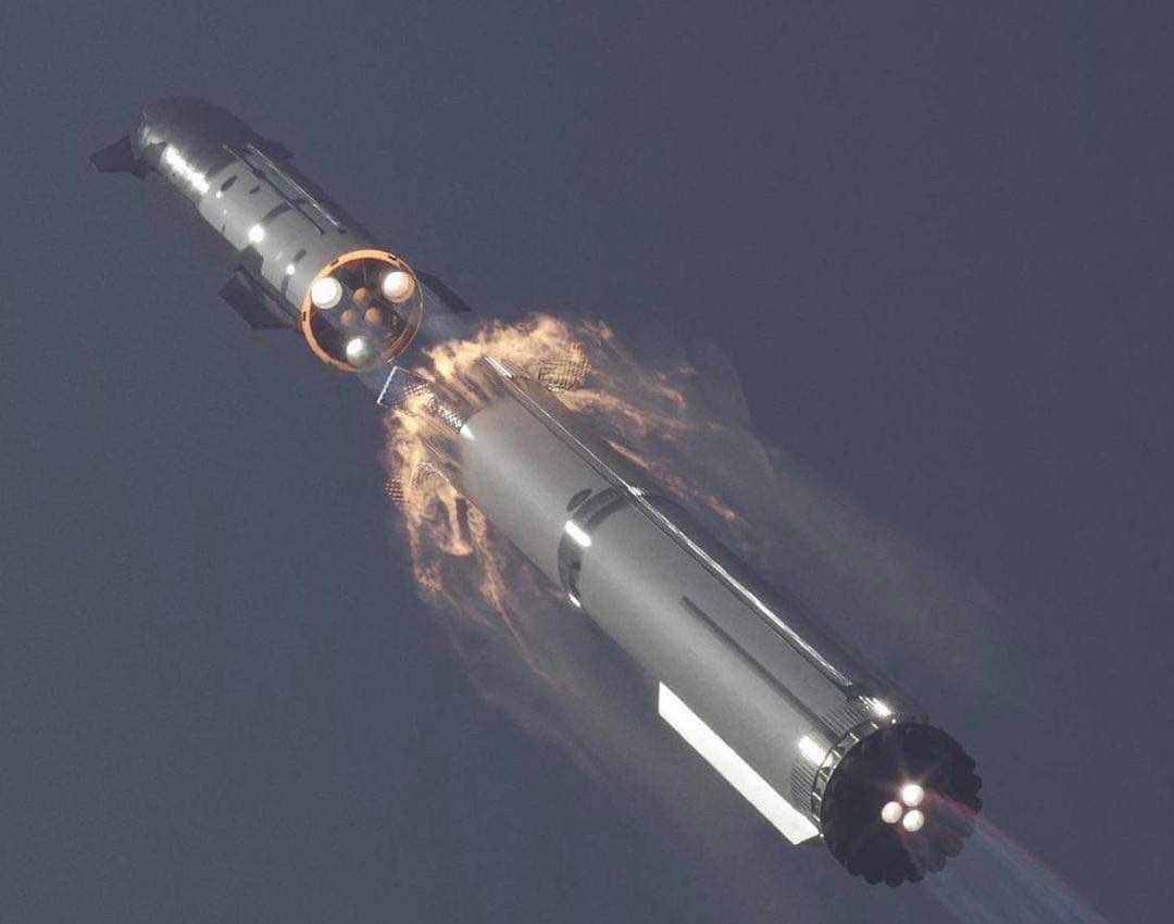 How does SpaceX ensure precise timing between hot staging and the ...